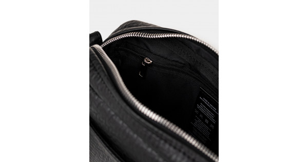 Men's Black Eco-Leather Bag Boston, 2L | Harvest Clo