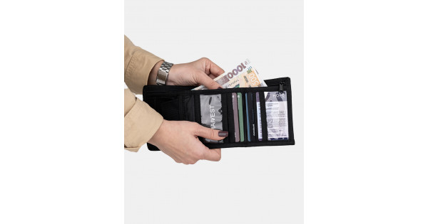 Black Cordura 1000D Leather Wallet Trekhold, Water-Repellent | Harvest Clo