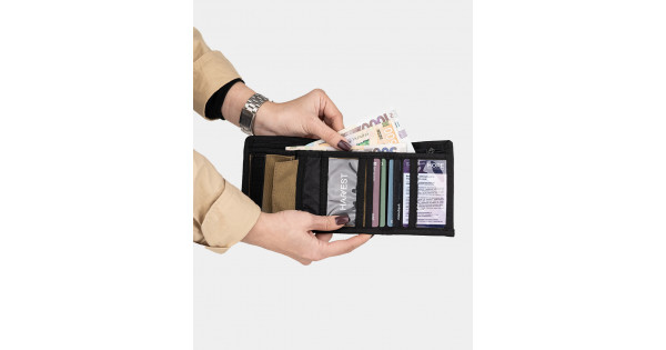 Brown Cordura 1000D Leather Wallet Trekhold, Water-Repellent | Harvest Clo